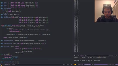 Advent Of Code 2018 Clojure Day 6 Youtube