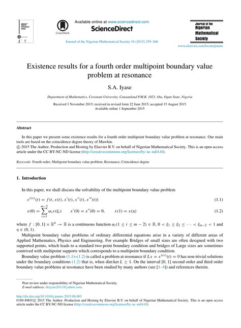 Pdf Existence Results For A Fourth Order Multipoint Boundary Value