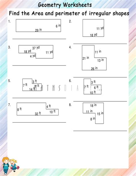 Finding Area And Perimeter Of Irregular Shapes Math Worksheets Worksheets Library