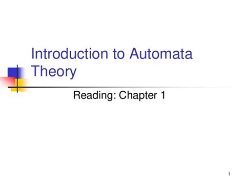 Ppt Intro To Automata Theory