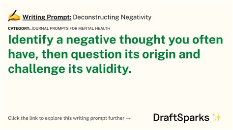 Writing Prompt Deconstructing Negativity • Draftsparks
