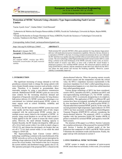 Pdf Protection Of Mtdc Network Using A Resistive Type Superconducting Fault Current Limiter