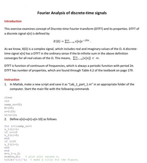Solved Fourier Analysis Of Discrete Time Signals Chegg