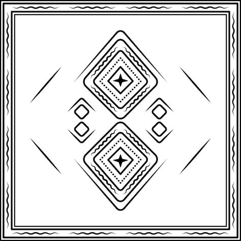 Premium Vector Abstact Ornament With Square Frame On White Background