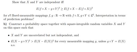 Solved Show That X And Y Are Independent Iff E F X Y Chegg Com