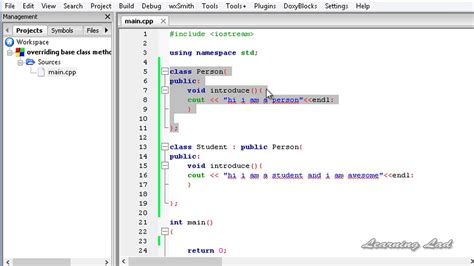 076 C Overriding Base Class Methods In Derived Class Cpp Video