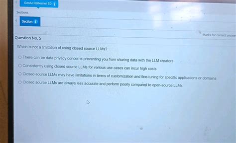 GenAl Retresher E T Sections Section T Marks StudyX