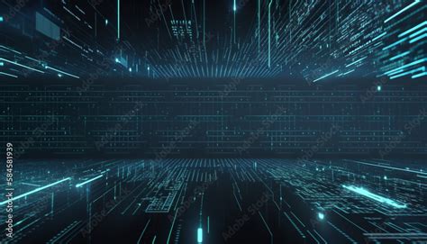 Digital Binary Code Matrix Background Scientific Technology Data