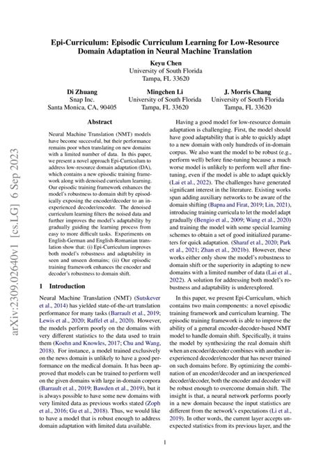 Epi Curriculum Episodic Curriculum Learning For Low Resource Domain