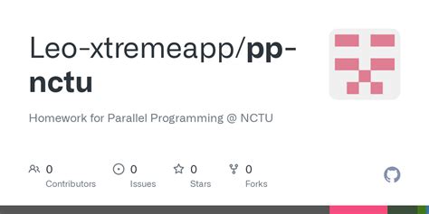 Github Leo Xtremeapp Pp Nctu Homework For Parallel Programming Nctu