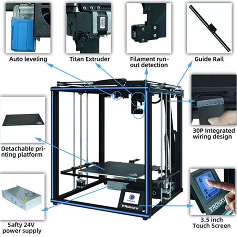 Tronxy X5sa Pro Fdm 3d Printer Guide Rail Version 330330400mm Dual Z