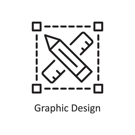 Graphic Design Vector Outline Icon Design Illustration Design And Development Symbol On White