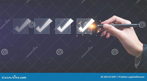 Operator Makes Mark On The Survey Topic In Virtual Form Check Sheet Checklist Ideas Checkbox