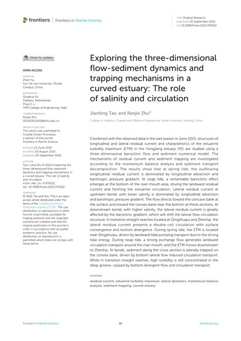 Pdf Exploring The Three Dimensional Flow Sediment Dynamics And