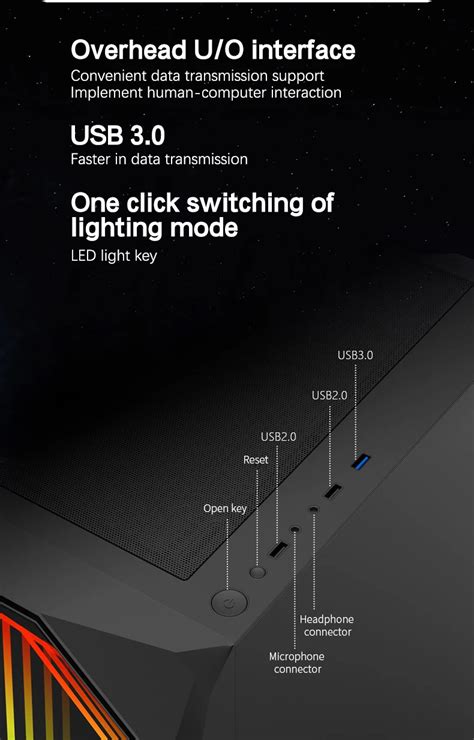 Factory Oem Atx Computer Pc Caseandtower For Gaming Pc Desktop Usb3 0 With Mirror Panel Rgb