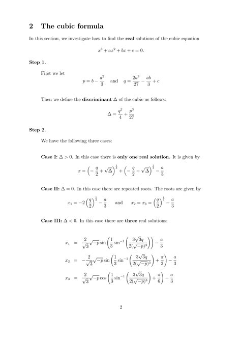 SOLUTION Cubic Formula Studypool