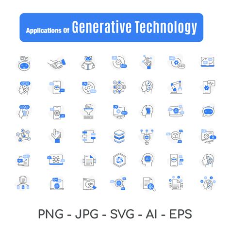 Applications Of Generative Technology Icons Editable Stroke Vector Svg Icons Masterbundles