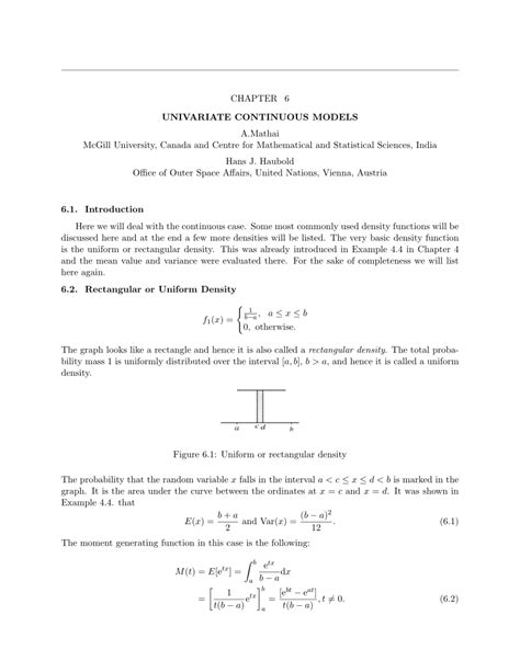 Pdf Univariate Probability Models—continuous