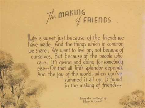 Vintage Poem Motto Print The Making Of Friends Buzza Co Edgar A Guest