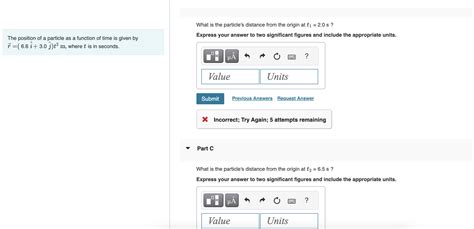Solved What Is The Particle S Distance From The Origin At Chegg Com