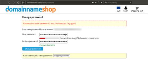 Domainnameshop Dumb Password Rules