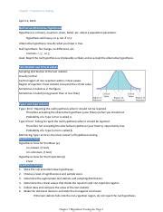 Chapter Hypothesis Testing Part Chapter Hypothesis Testing April Null Versus
