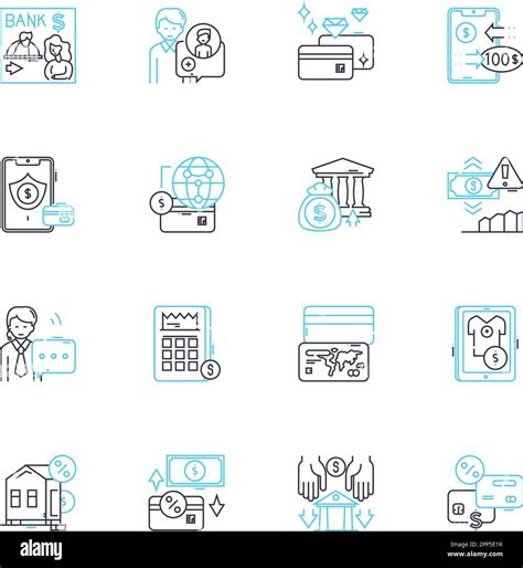 Mobile Banking Linear Icons Set Convenience Security Accessibility