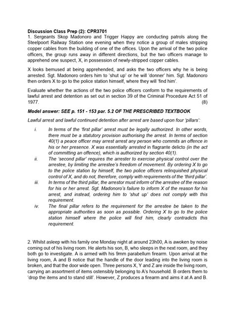 Discussion Class Prep 2 Qa Pdf Bail Arrest