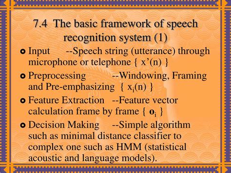 Ppt Chapter 7 Speech Recognition Framework Powerpoint Presentation