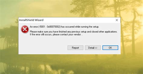 Error Code 5001 0x80070002 When I Install A Sound Card Driver