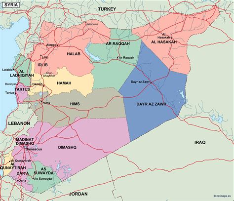 syria political map eps illustrator map vector maps