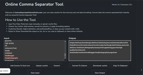 Online Comma Separator Tool Tool Battles