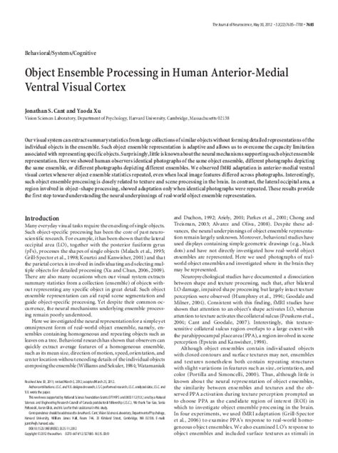 Pdf Object Ensemble Processing In Human Anterior Medial Ventral Visual Cortex