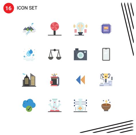 Stock Vector Icon Pack Of 16 Line Signs And Symbols For Hardware Storage Lollipop Cpu Idea