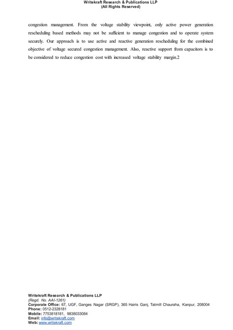 Transmission Congestion Management In Deregulated Power System Operations Pdf