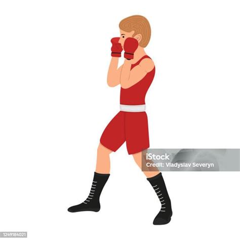 남성 복서 만화 캐릭터 권투 남자 벡터 일러스트레이션 흰색 배경에 고립 된 스포츠맨 Championship에 대한 스톡 벡터 아트 및 기타 이미지 Championship