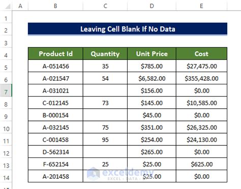 How To Leave Cell Blank If There Is No Data In Excel 5 Ways
