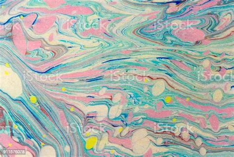 잉크 Handdrawn 대리석 질감 Ebru 수 제 파 배경입니다 크 래 프 트 종이 표면 독특한 예술 그림입니다 액체 마블 텍스처입니다 대리석 효과에 대한 스톡 사진 및