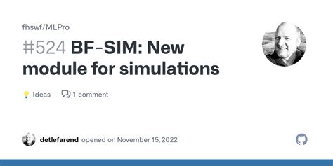 Bf Sim New Module For Simulations · Fhswf Mlpro · Discussion 524 · Github