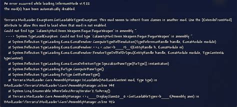 I Cant Activate The Infernum Mode Mod Can Anybody Help Rcalamitymod