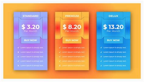 Premium Vector Unique 3 Color Price List Table Design Template