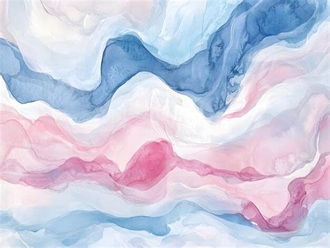 Serene Abstract Blue And White Gradient With Fluid Flowing Patterns And Gentle Brushstrokes