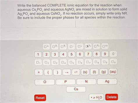 Solved Write The Balanced Complete Ionic Equation For The