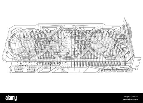 Gpu Card Outline Vector Stock Vector Image And Art Alamy