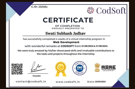 Swati Jadhav On Linkedin Codsoft Internship Webdevelopment