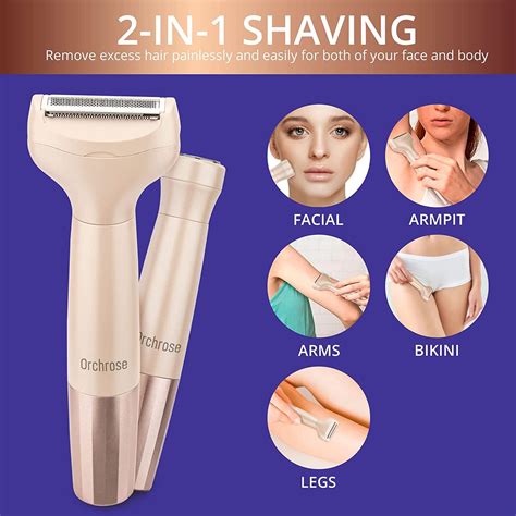 2 In 1 Womens Electric Razor For Face And Body Painless Cordless