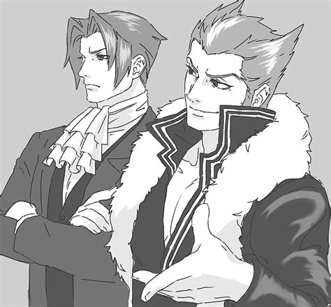 Miles Edgeworth And Shi Long Lang Ace Attorney And 2 More Drawn By
