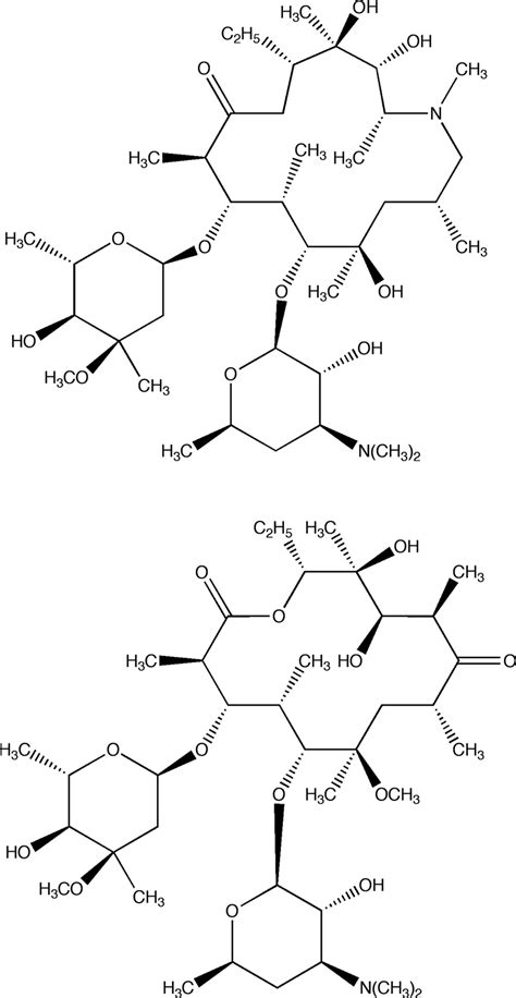 Figure1 Molecular Structure Of Two Representative Macrolides The Download Scientific Diagram