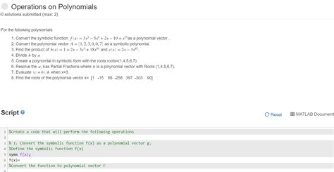 Solved Operations On Polynomials O Solutions Submitted Max