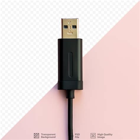 Cabo Usb Preto Para Um Disco R Gido Microb Em Fundo Transparente Psd Premium